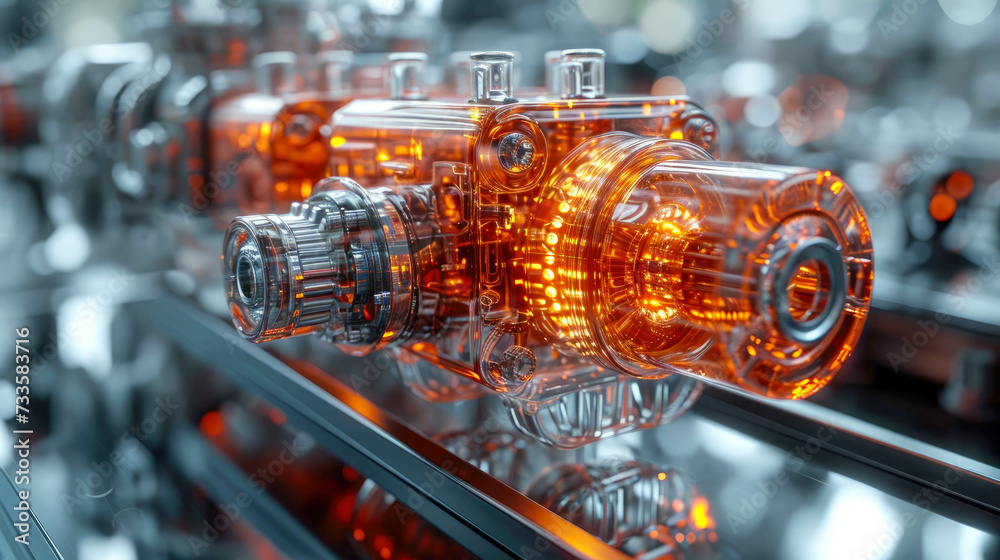 An industrial engine transparent modern high-tech centrifugal electric ...