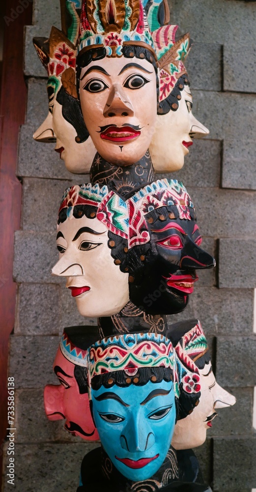Topeng Tradisional Indonesia. Indonesian wooden masks, one of the ...