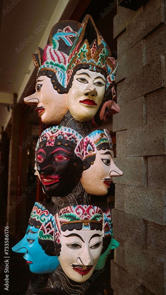 Topeng Tradisional Indonesia. Indonesian wooden masks, one of the ...