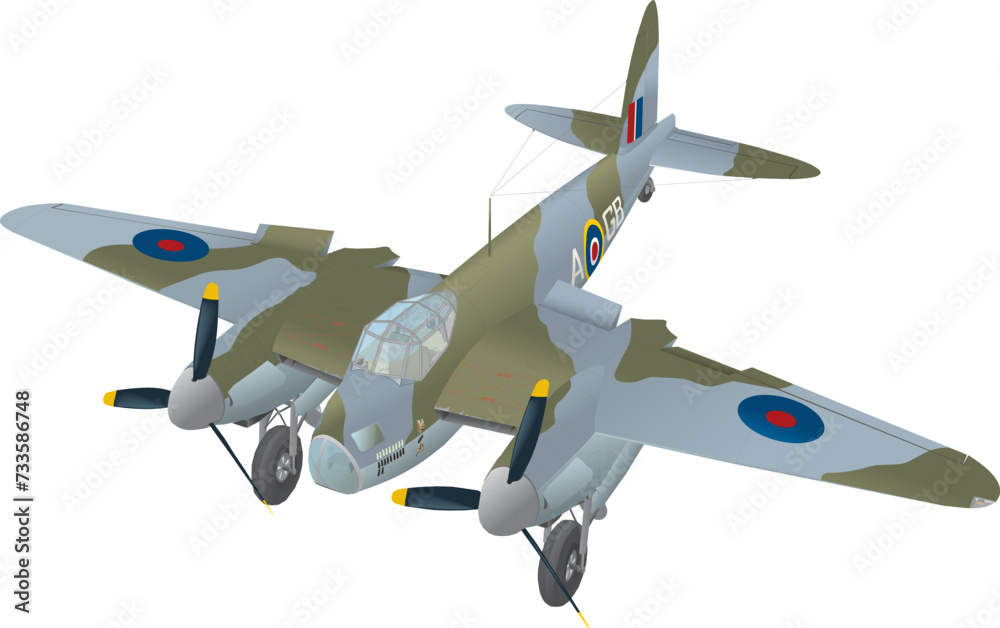 De Havilland Mosquito British WWII twin-engined bomber plane in ...