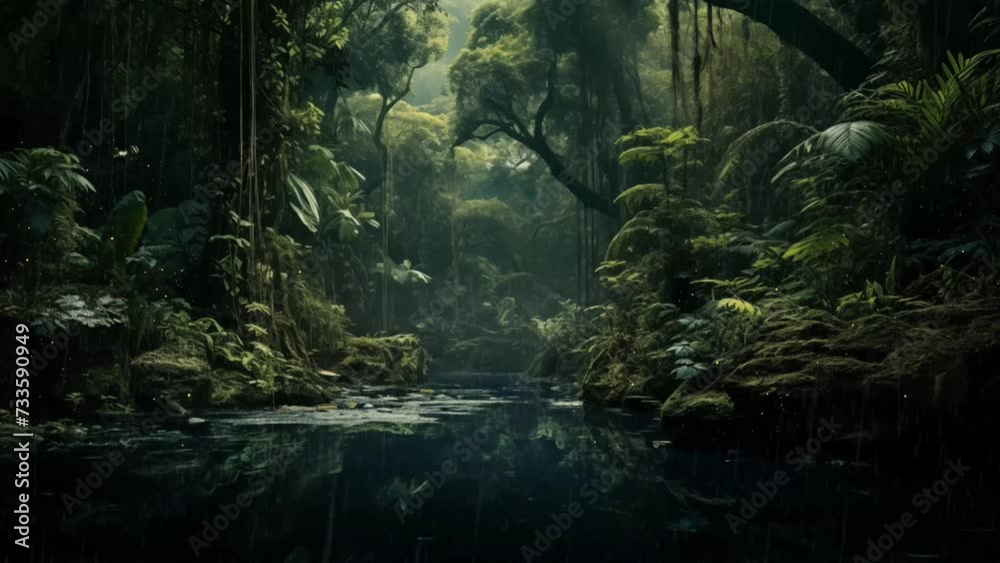 deep tropical jungles. nature background with jungle. seamless looping ...