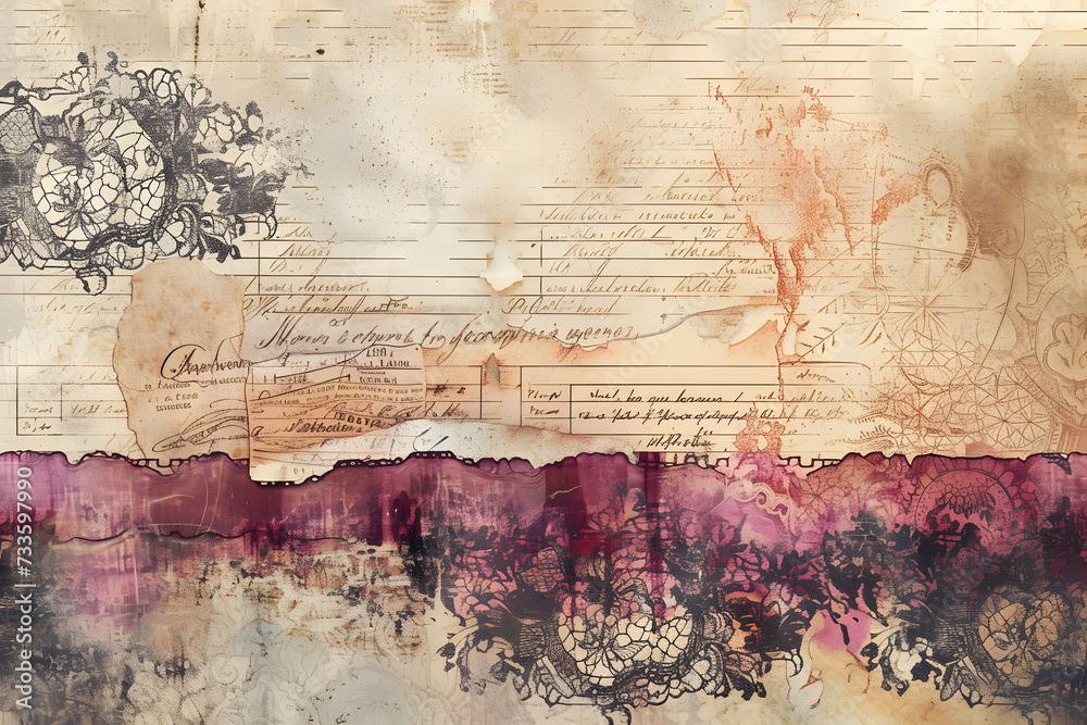 Old World Map with Vintage Ornamental Elements. This image features an ...