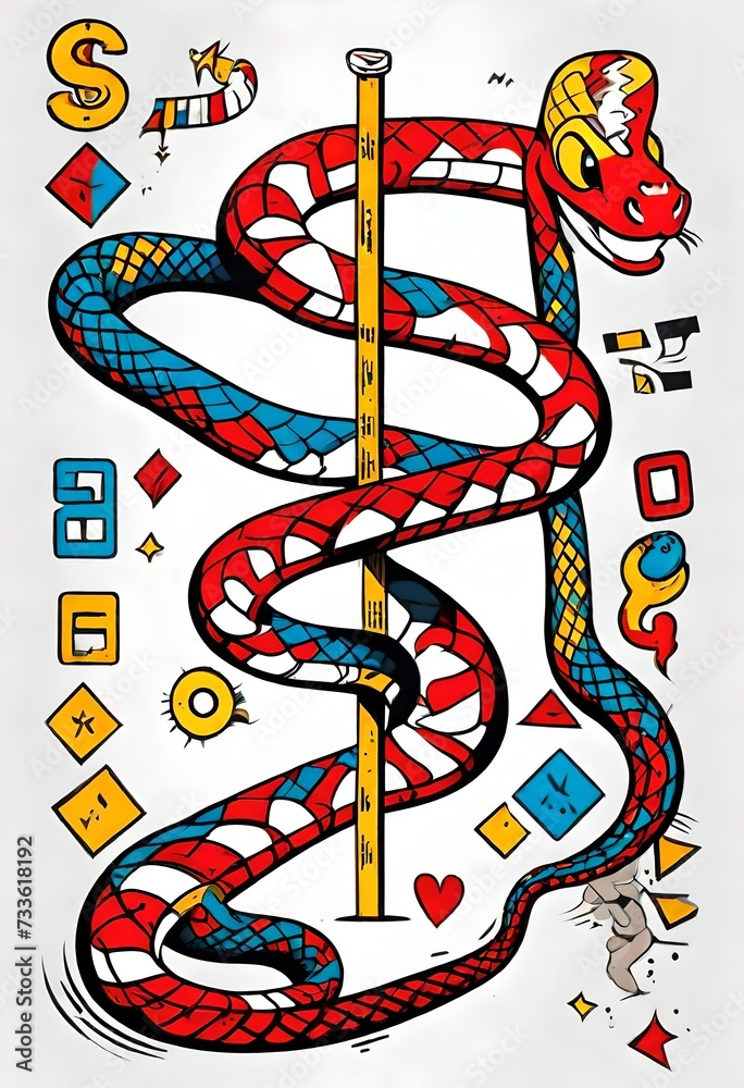 snakes and ladders illustration Stock Illustration | Adobe Stock