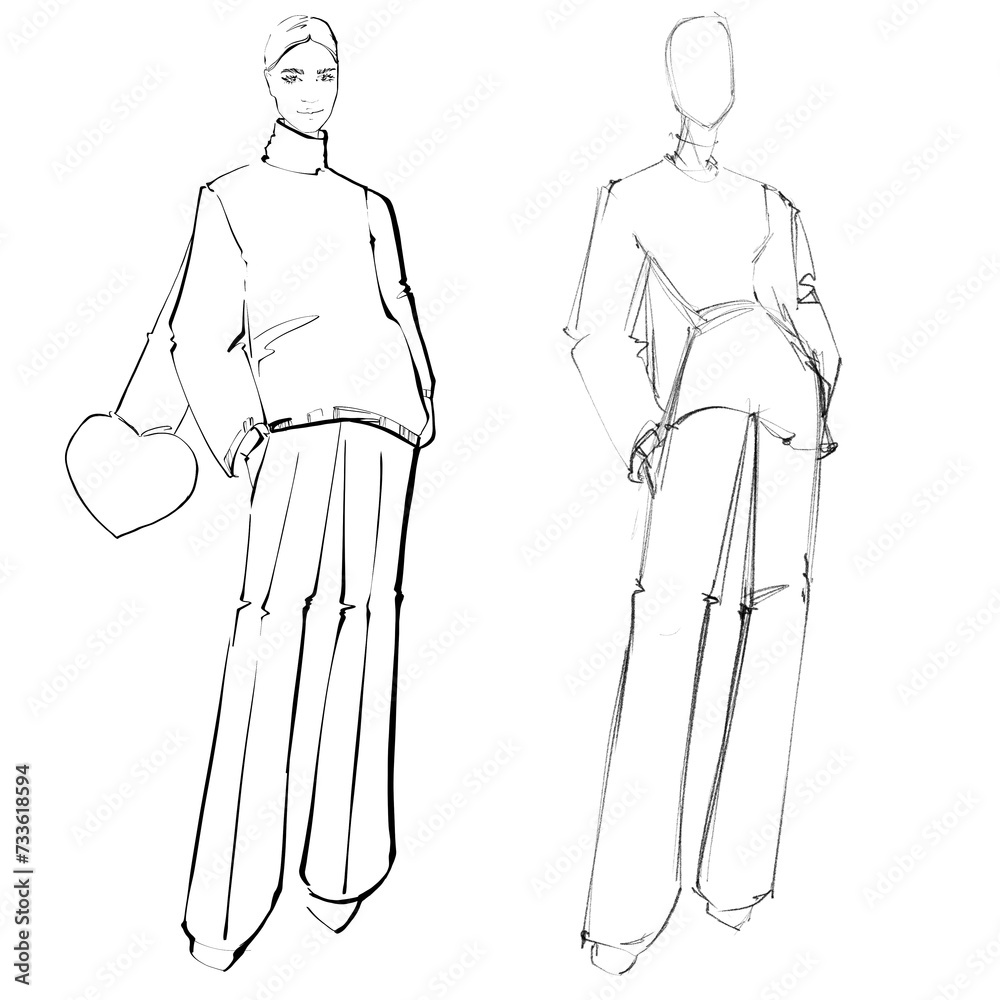 Fashion templates. Croquis. Pattern for drawing Stock Illustration ...