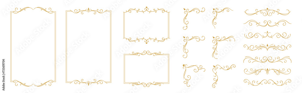 Luxury black ornate invitation vector set. Collection of ornamental ...