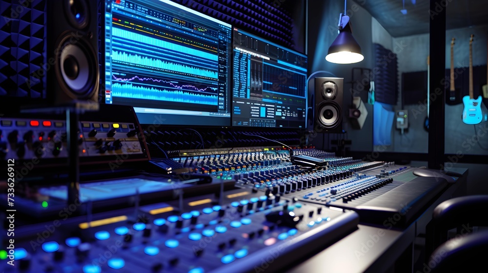 Modern radio station studio online live on air broadcasting ...