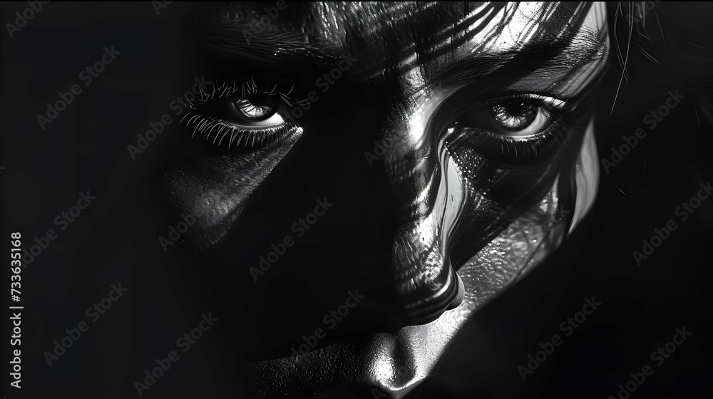 Dark face reflects deep sadness after devastating news. Stock Photo ...