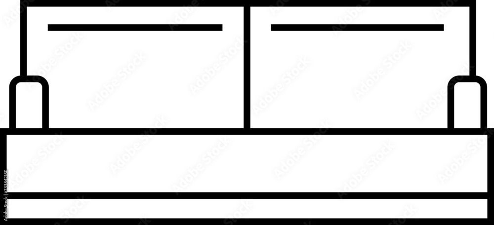 Sofa, couch icon in line style editable stock. Outline sign pictogram ...