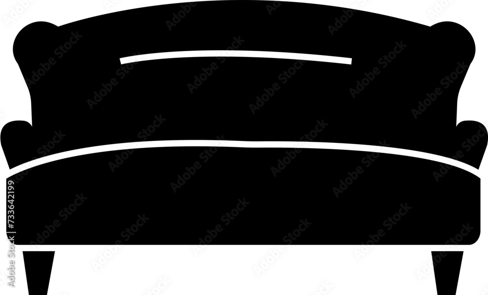 Sofa, couch icon in fill style. Filled sign and full pictogram isolated ...