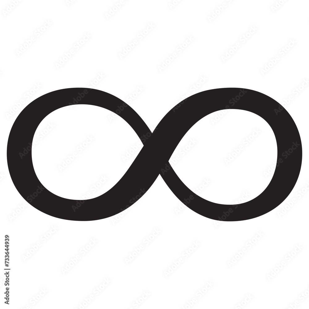 infinity symbol black - simple with discontinuation - isolated - vector ...