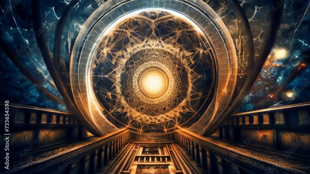 Fantasy big hall in heaven or in a spiritual dimension. Deep spiritual ...