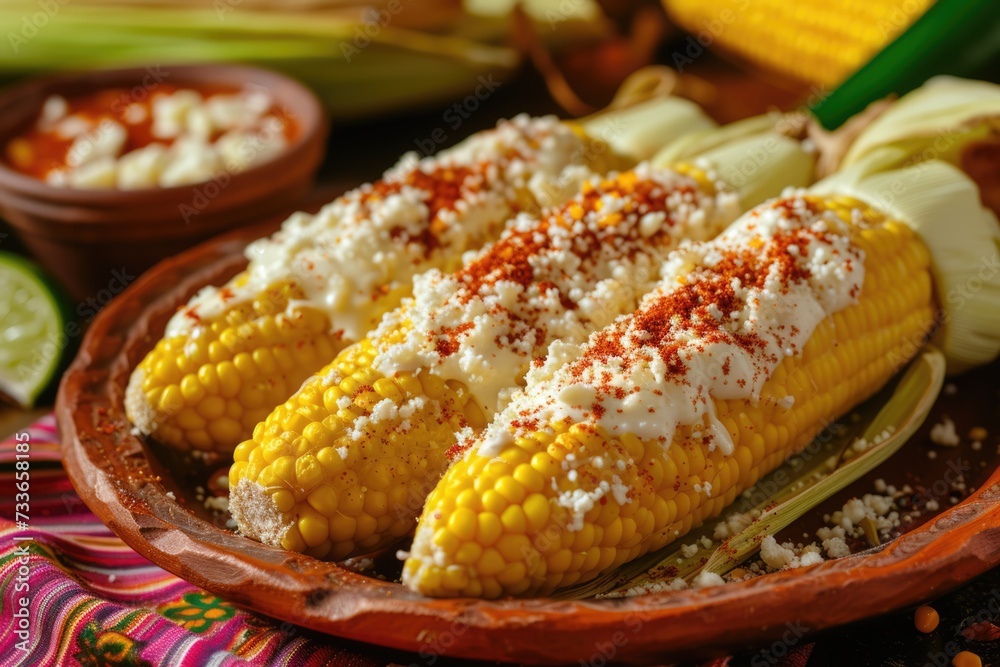 Elotes, Grilled Mexican Street Corn on the cob with cotija cheese ...