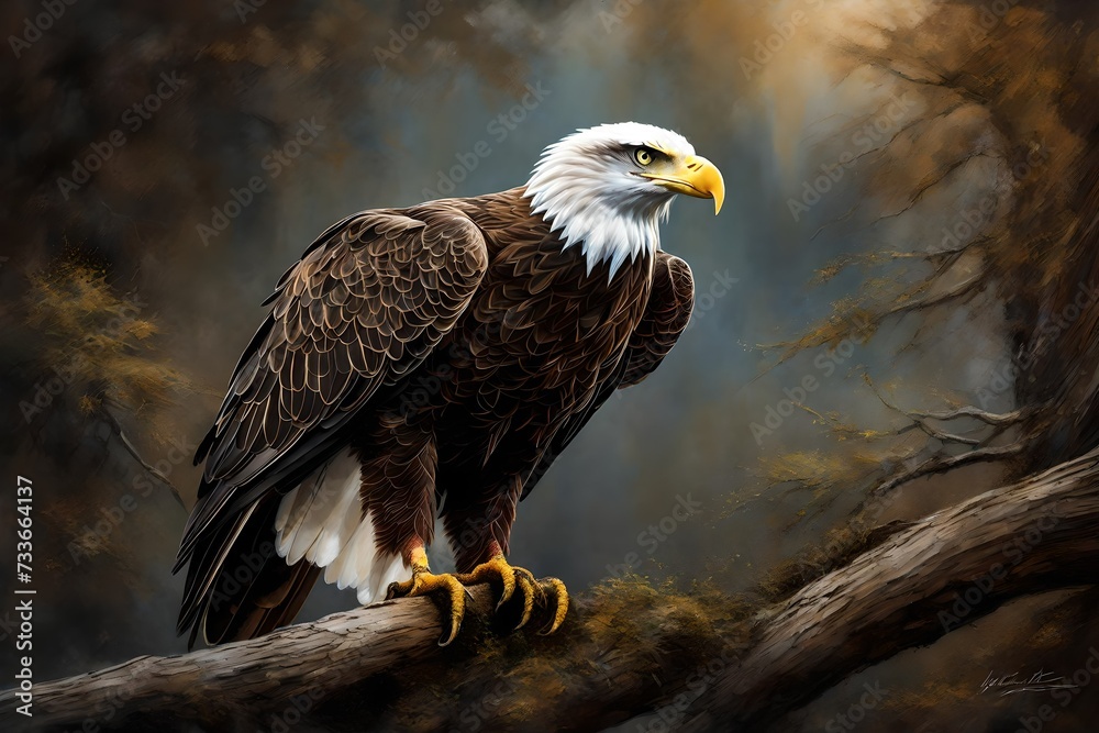 A super realistic portrayal of a bald eagle in flight, emphasizing ...