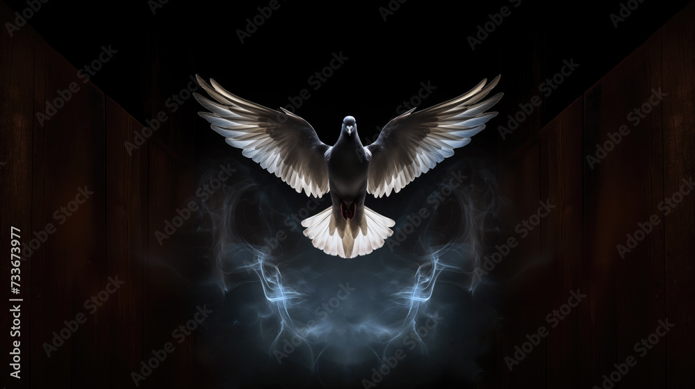 Wings of Grace, Soaring to New Heights, The Holy Spirit Dove with Open ...