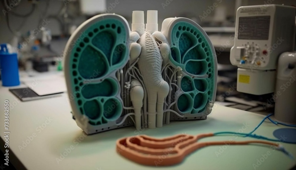 AI generated illustration of an artificial kidney machine in a ...