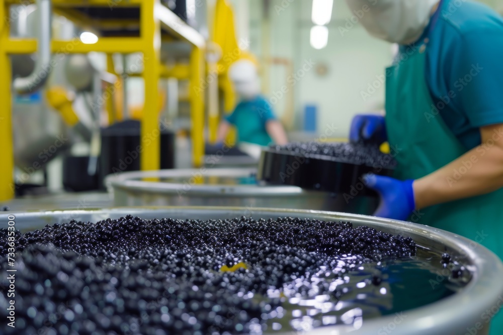 Streamlined Production Of Black Caviar At The Fish Processing Facility ...