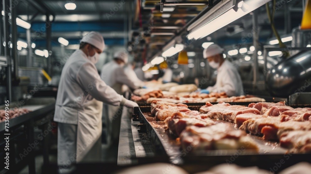 Production line in the food factory.Factory for the production of food ...