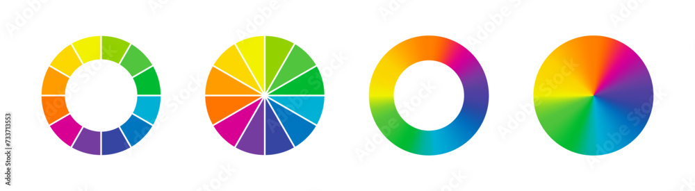 Color wheel. Color wheel guide. RGB and CMYK colors. Stock Vector ...