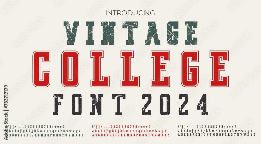 Vintage college retro font for old-school nostalgic postes, basketball ...