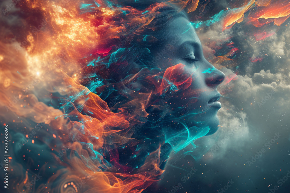 A visual representation of the intersection of human creativity and ...