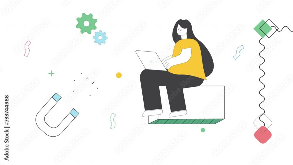 A dynamic animated motion video featuring a skilled female character ...