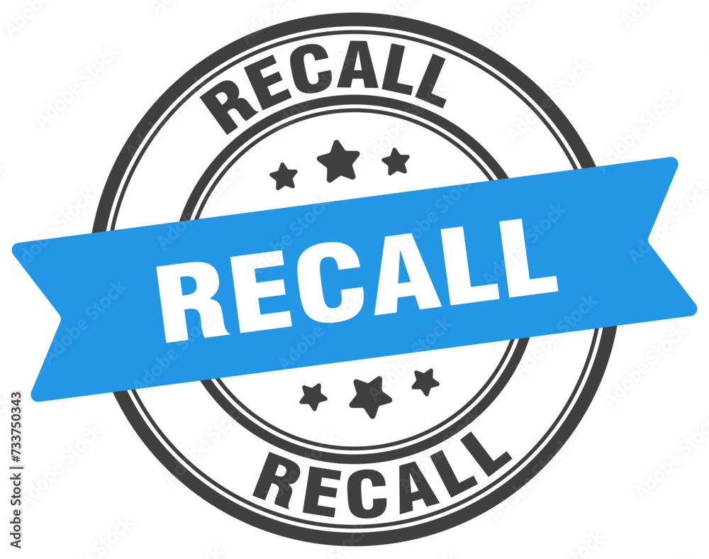 recall stamp. recall label on transparent background. round sign Stock ...