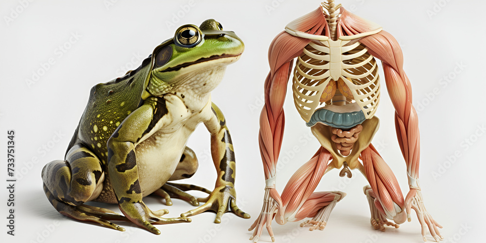 comparison of anatomical structure of frog and human showing ...