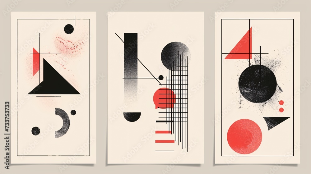 Sleek, modern posters featuring abstract geometric shapes and inspired ...