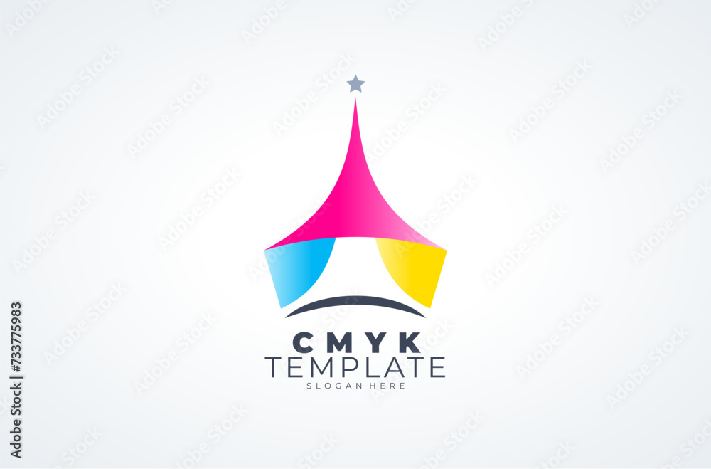 Logo CMYK Print theme. Perspective figure startup. Template design ...
