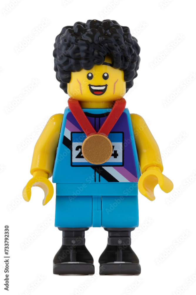 Dortmund - Deutschland 3. Februar 2024 - Lego Minifigure Sportler mit ...