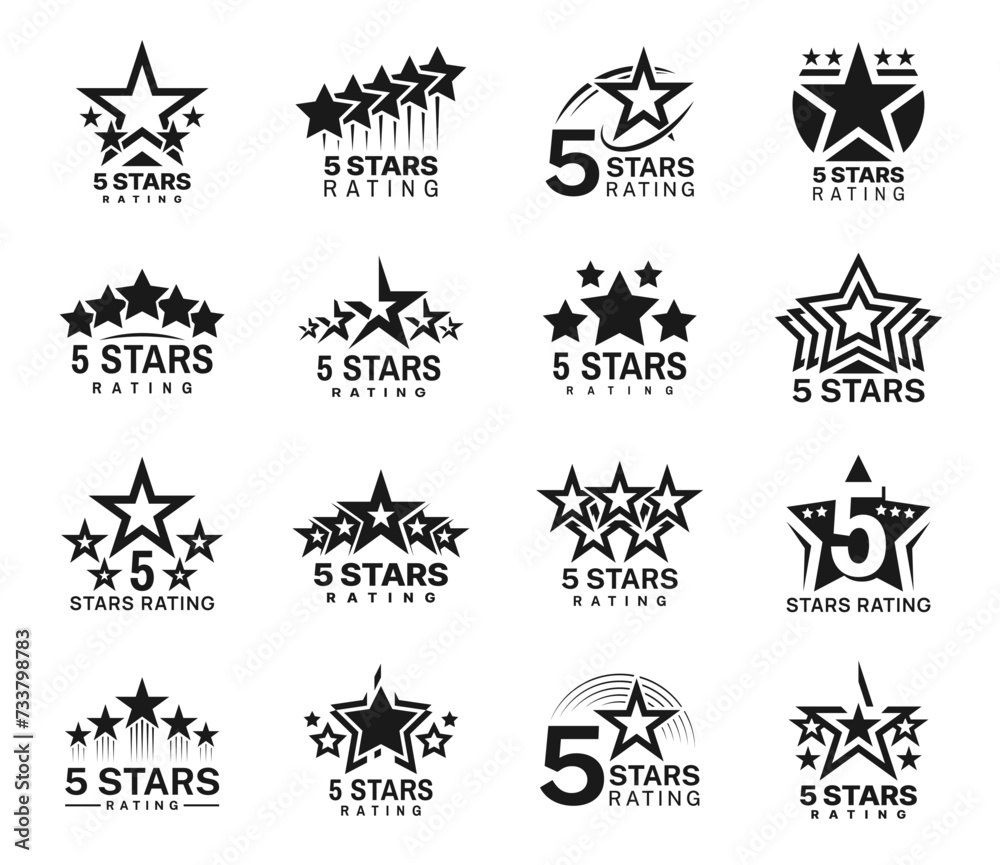 Vetor de Five star rating, best award or review icons for service ...