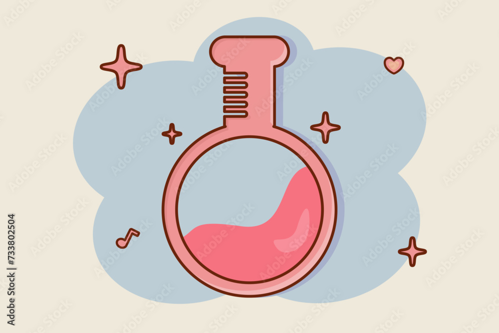 cartoon chemical glass icon in comic style laboratory equipment concept ...