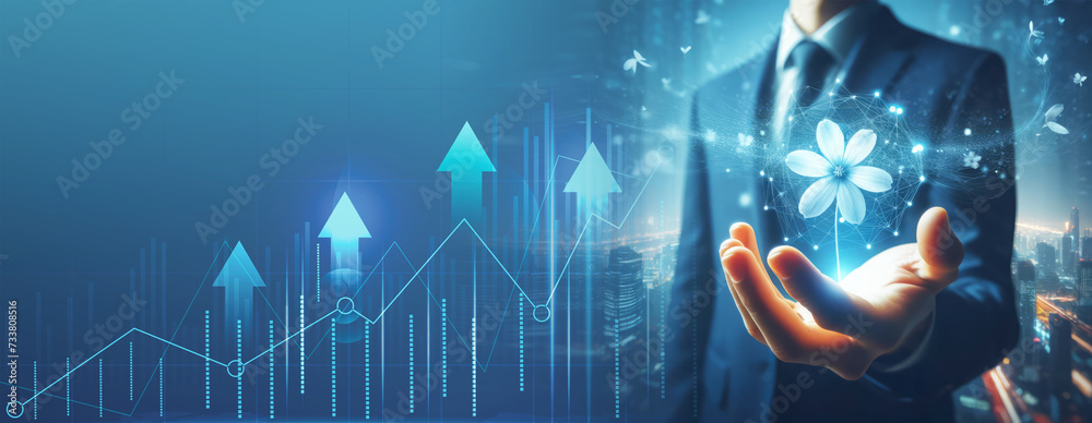 Food Source Graph. Plant Business Growth Diagram. Rising Price Chart ...