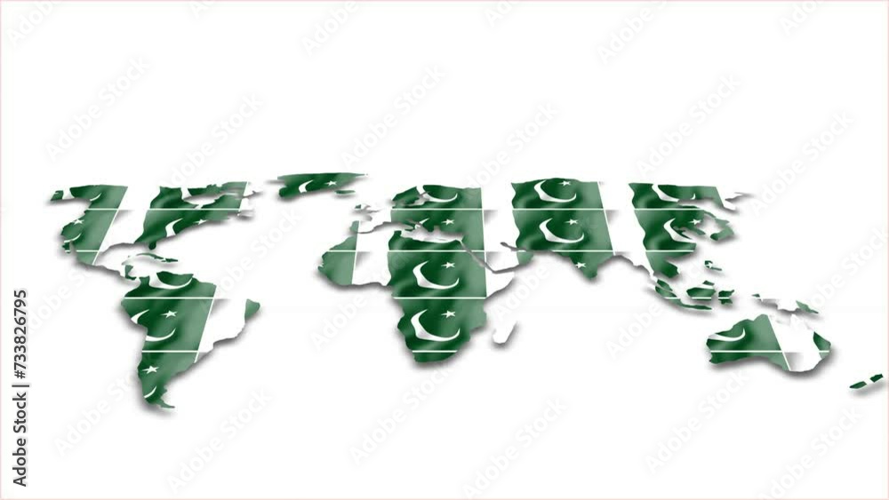 Pakistan flag wave 3d earth map animation white background Stock Video ...