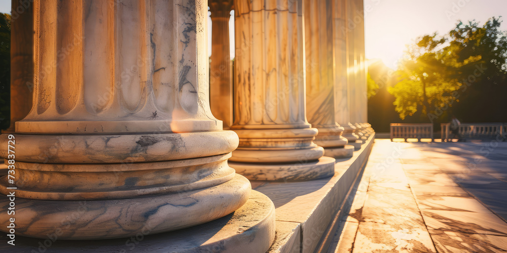 Classic Marble Pillar Architecture. Marble pillars in a neoclassical ...