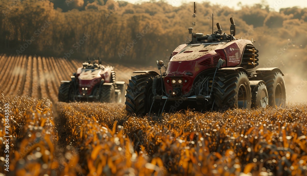 Automated Crop Harvesting, Illustrate automated crop harvesting in ...