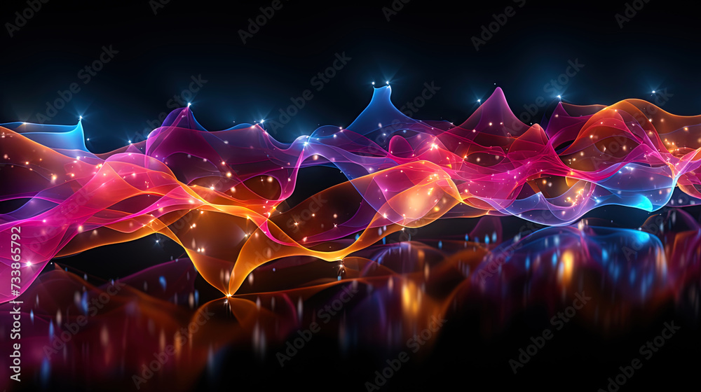 A modern neon transition, which is like a line connecting our world ...