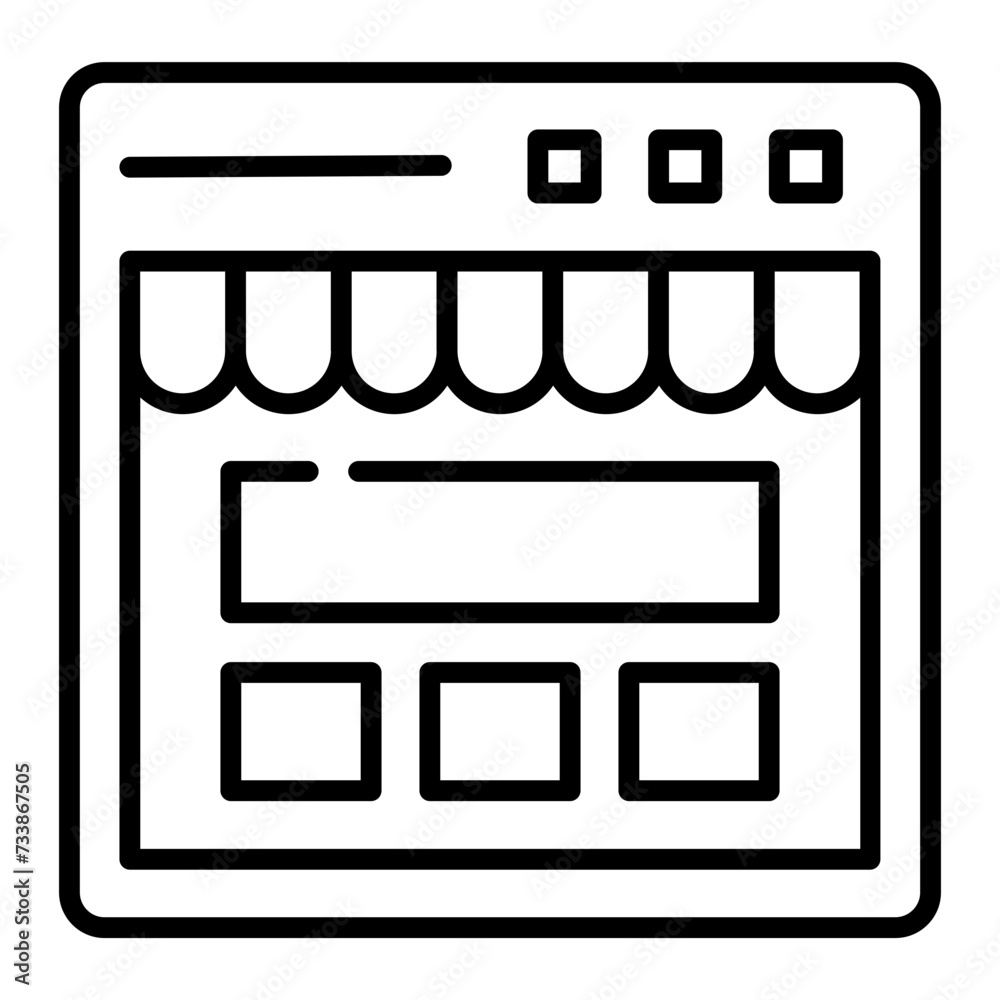 eCommerce landing page creation vector outline design, Web design and ...