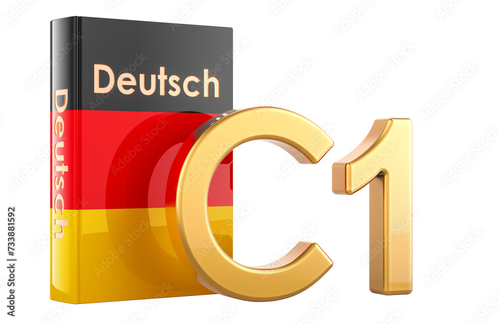 C1 German level, concept. Level Advanced, 3D rendering isolated on ... C1 German level, concept. Level Advanced, 3D rendering isolated on ...