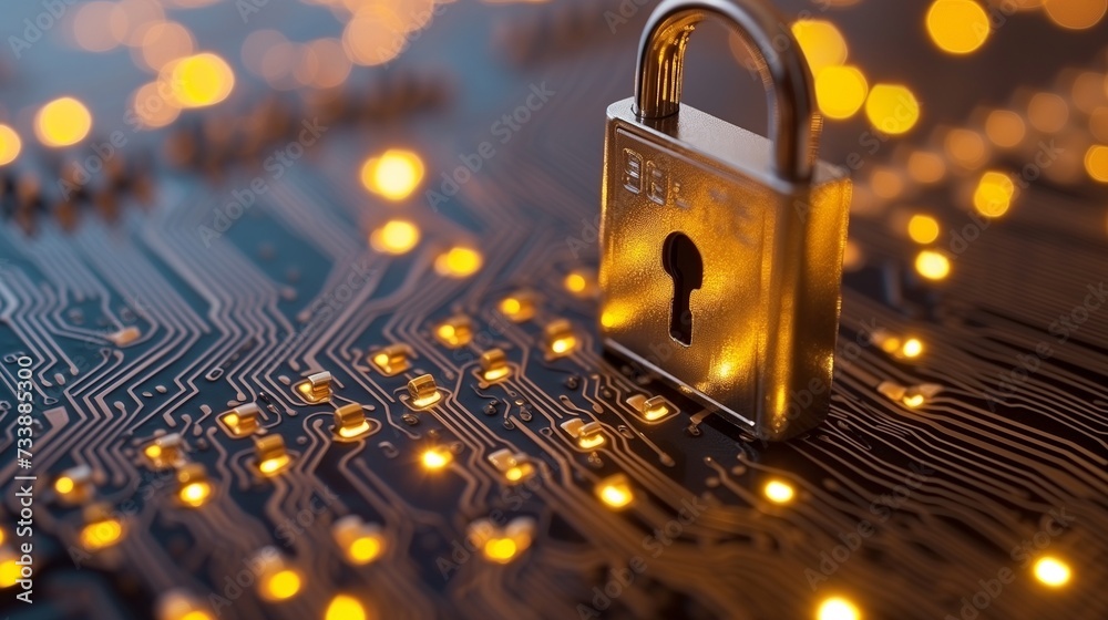 Secure data lock symbol, representing the ongoing battle for ...