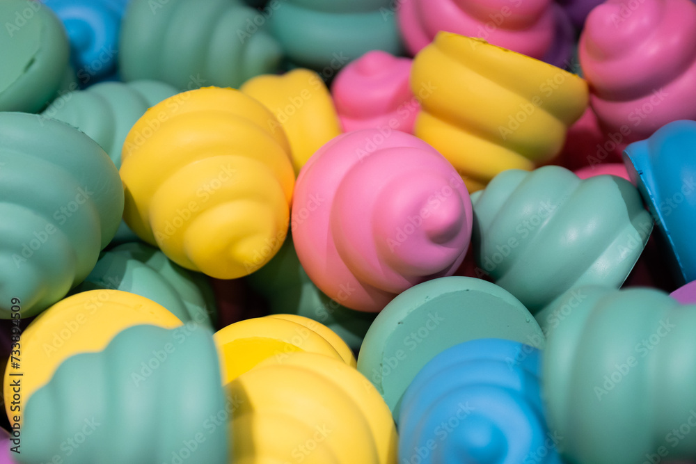 A delightful assortment of multicolored soft silicone poop molds ...