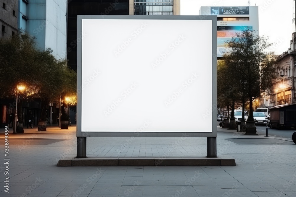 Billboard or blank poster blank white mockup banner mockup, a large ...