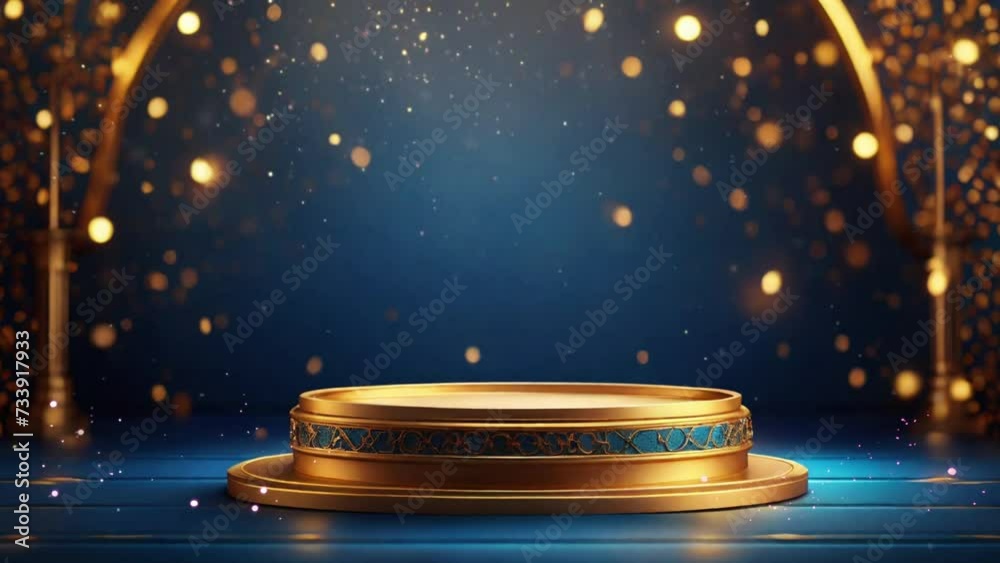 colorful glittering sparkling animated empty display podium for luxury ...