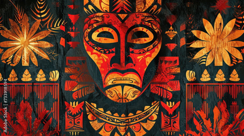 Polynesian ancient works of art ilustración de Stock | Adobe Stock