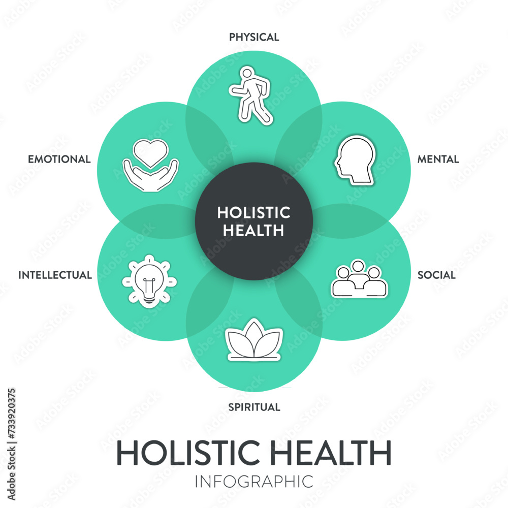Holistic Health framework infographic diagram chart illustration banner ...
