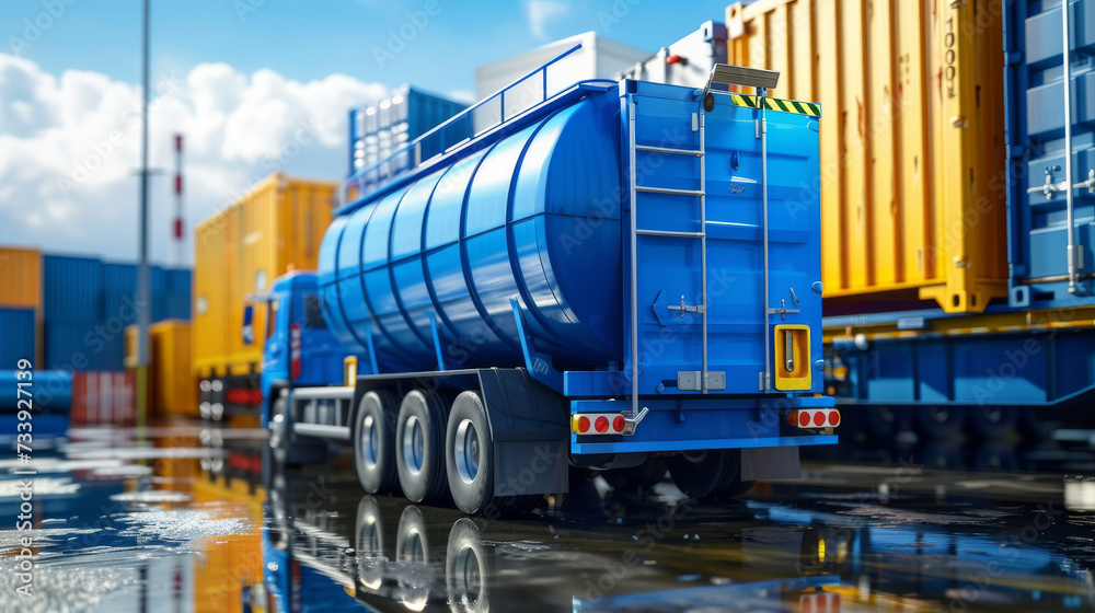 Chemical tank container. ISO tank container for chemical delivery. Bulk ...