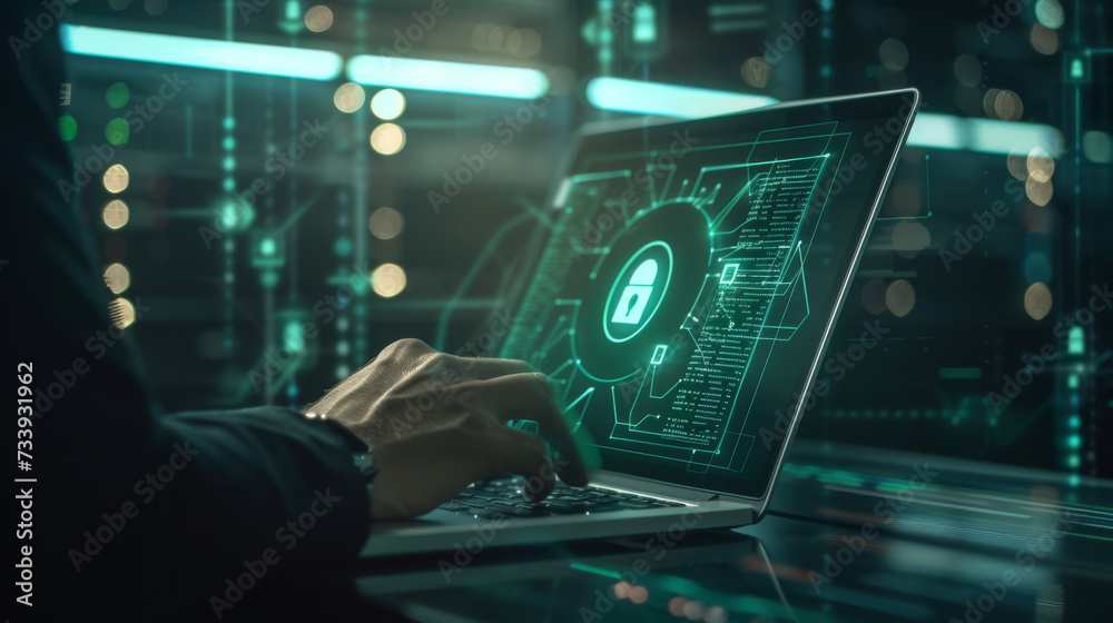 Data analytic concept. data scientists is compiling complex information ...