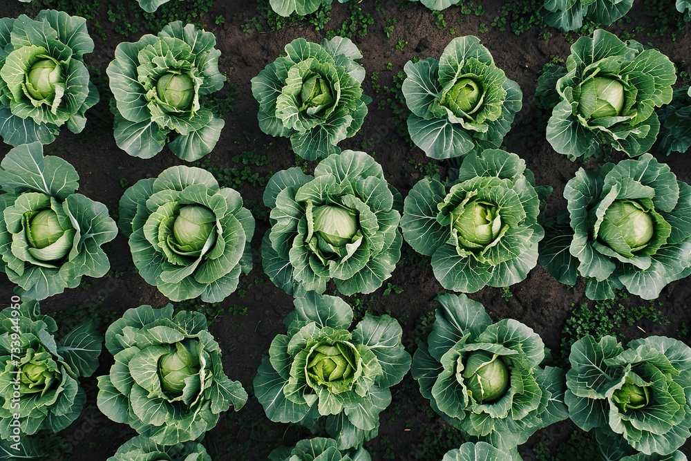 vibrant scene of fresh, beautiful cabbage fields. A visual feast ...