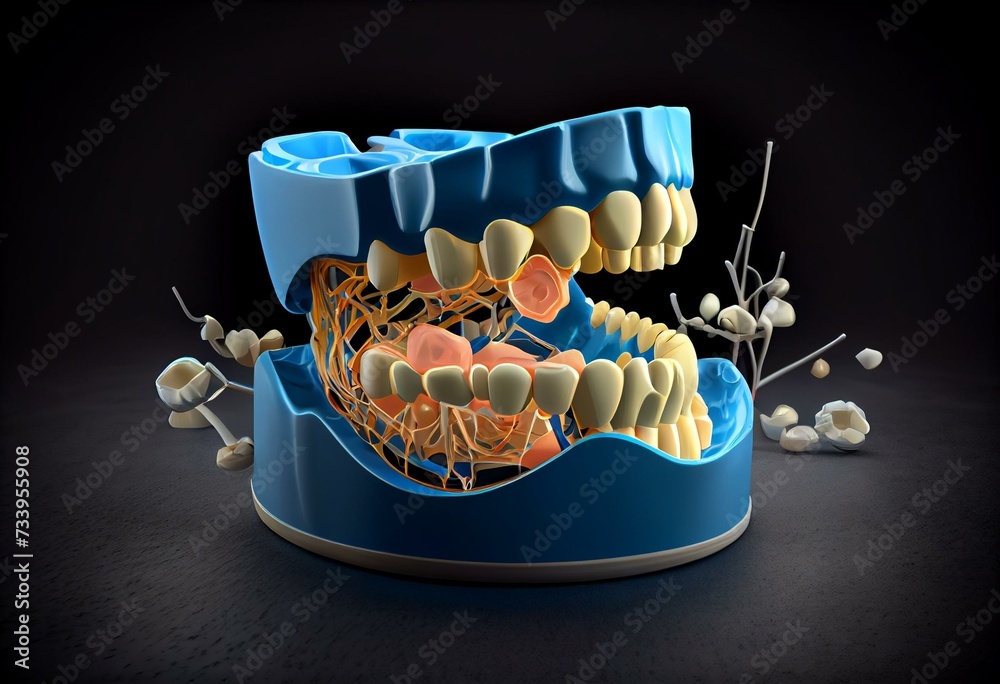 Dental anatomy - Opened Dentures. Medically accurate dental 3D ...