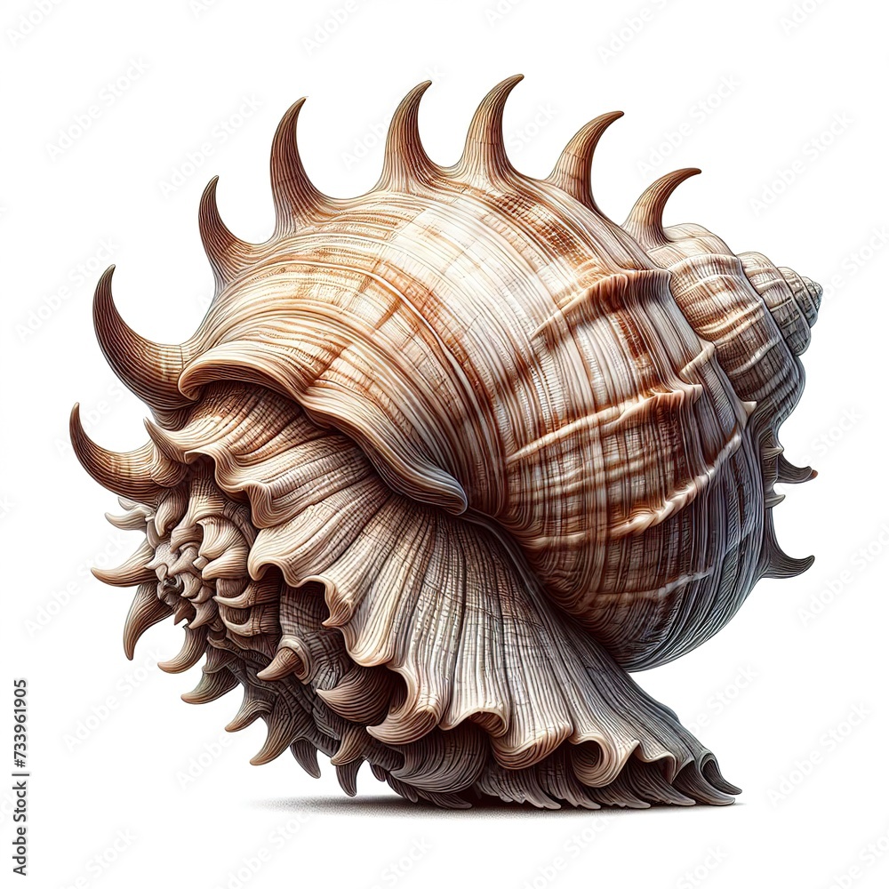 Shell of Cypraecassis Rufa or Bull Mouth Helmet is a species of sea ...